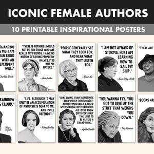 Female Authors Printable Posters 10 Inspiration Woman - Etsy