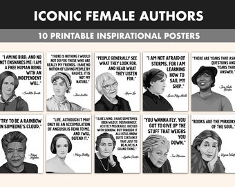 Female Authors Printable Posters 10 Inspiration Woman Author Posters ...
