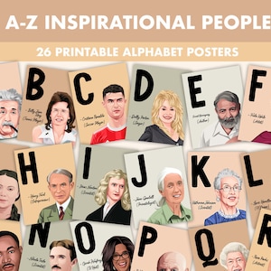 Alphabet Famous People Printable Prints || 26 Inspiration Posters for ...