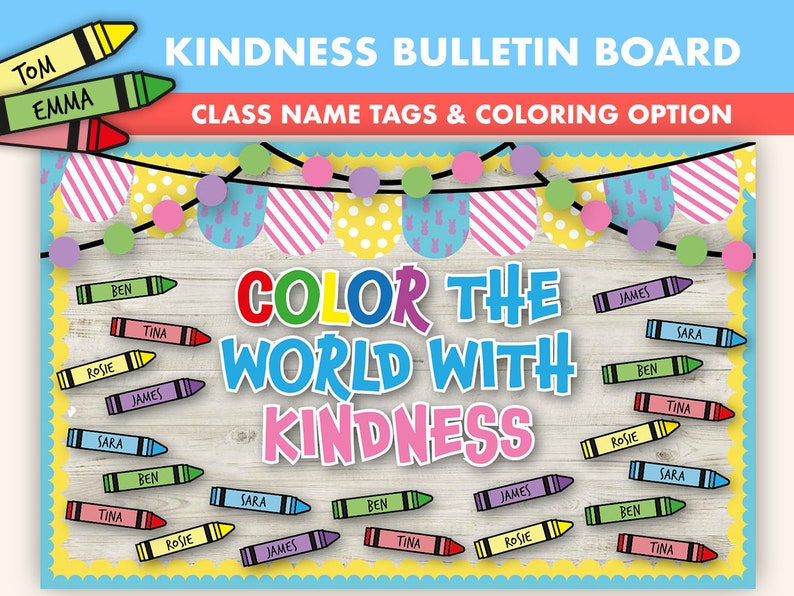 Crayon Bulletin Board Kit Crayon Bulletin Boards Digital - Etsy