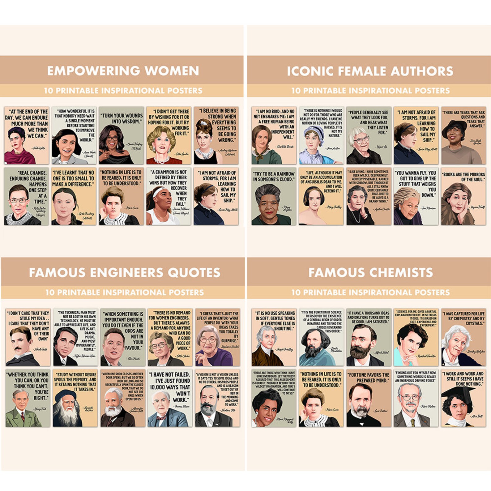 Giant Classroom Poster Bundle Printable Posters || Inspiration People ...