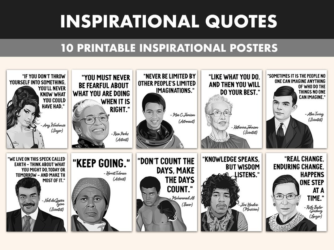 Inspirational Quotes Printable Posters 10 Inspiration Quote Posters for ...