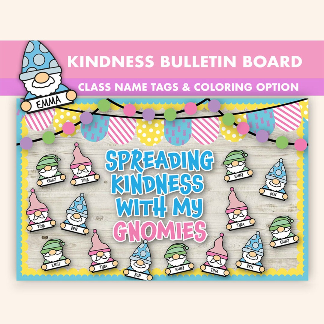 Gnomes Bulletin Board Kit || Gnome Bulletin Boards Digital || Kindness ...