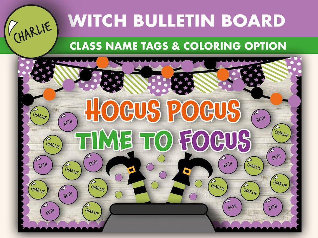 Witch Bulletin Board Kit Halloween Bulletin Boards Digital Halloween ...