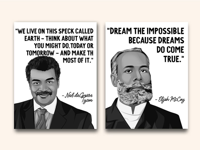 Black Scientist Printable Posters 10 Inspiration Black - Etsy