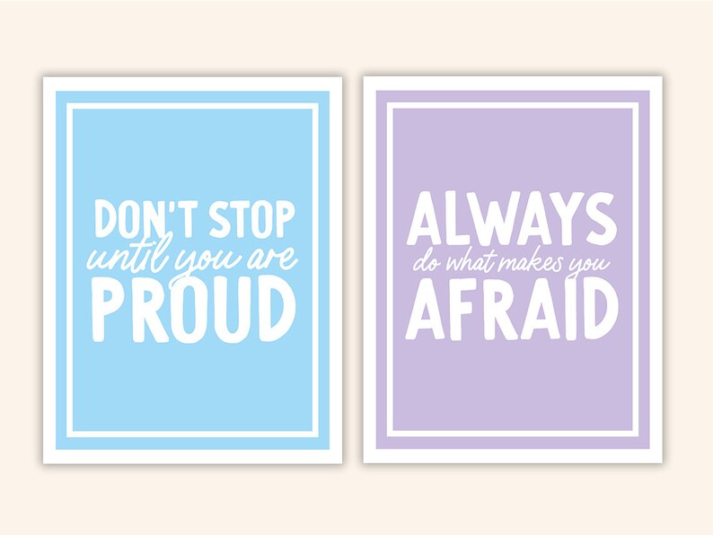 Pastel Growth Mindset Posters 8 Inspiration Quote Posters - Etsy