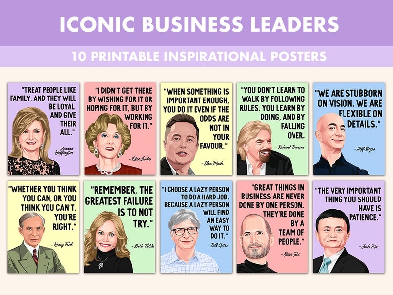 Famous Business People Printable Posters 10 Inspiration - Etsy