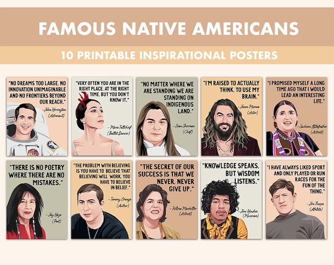 Famous Native American Leaders, Printable Indigenous Posters, National ...