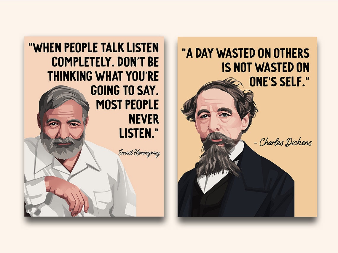 Famous Authors Printable Posters 10 Inspiration Author - Etsy UK