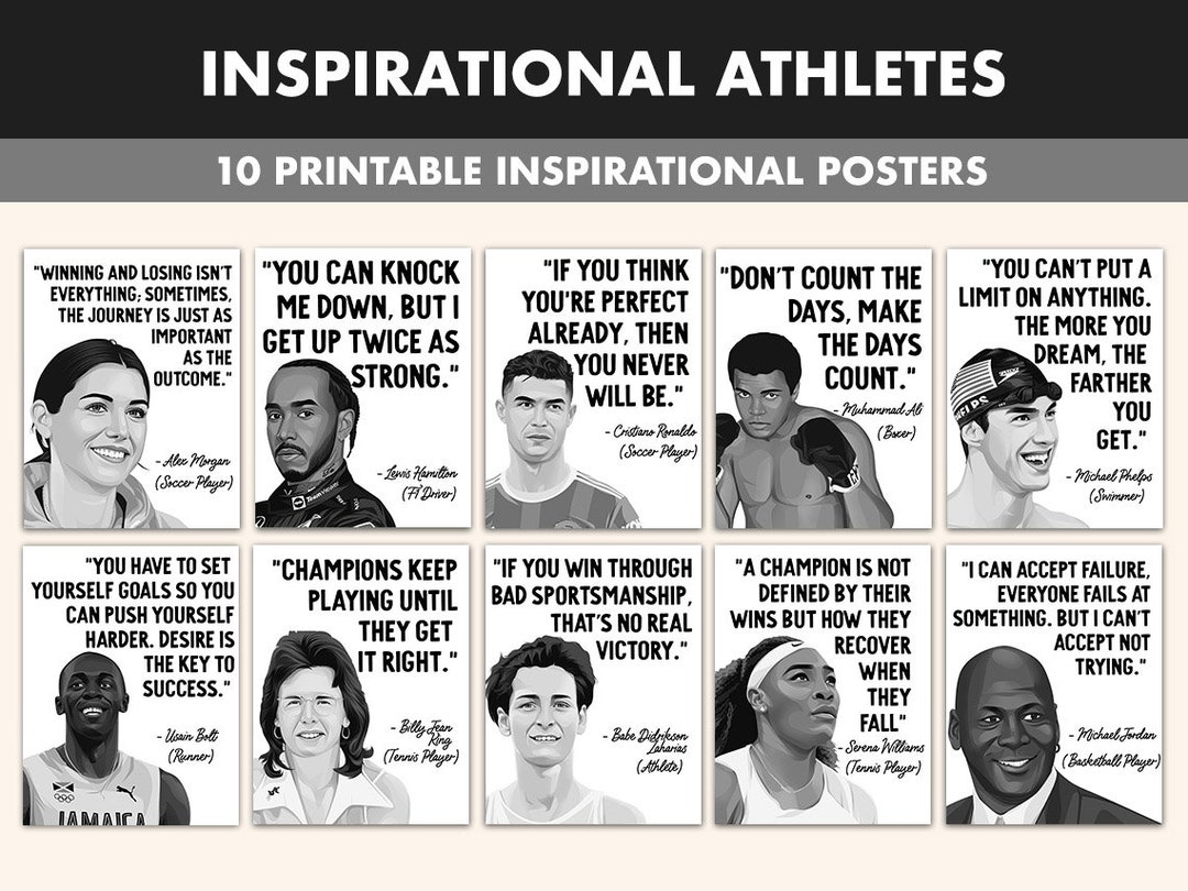 Inspirational Athletes Printable Posters 10 Inspiration Quote Posters ...