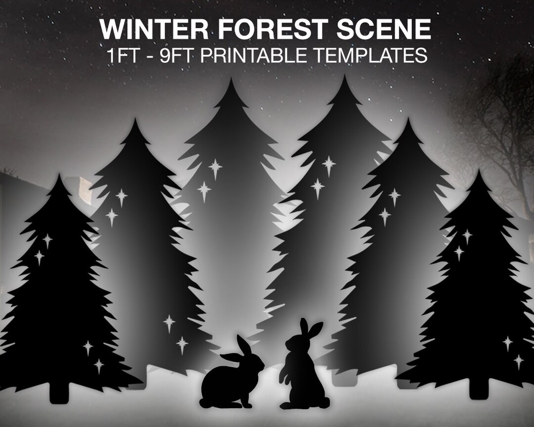 Christmas Rabbit Template Printable || Trace and Cut Christmas Tree ...