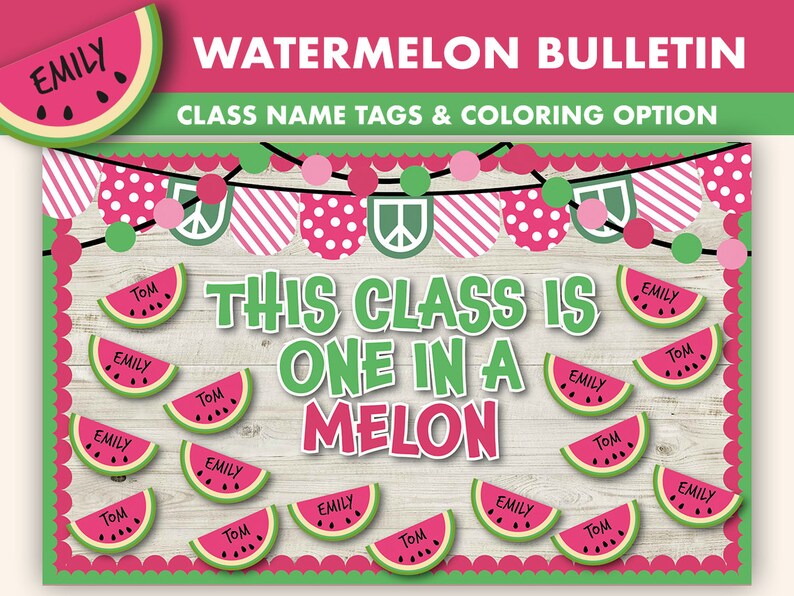 Watermelon Bulletin Board Kit Summer Bulletin Boards - Etsy