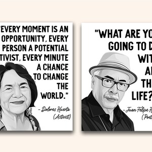 Hispanic Leaders Quotes Printable Posters || 10 Hispanic Heritage Month ...