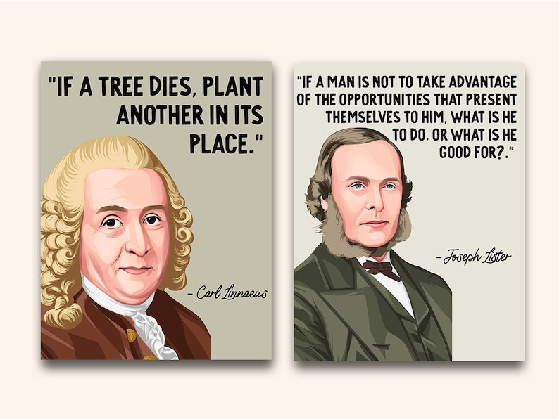 Famous Biologists Printable Posters 10 Inspiration Biology - Etsy