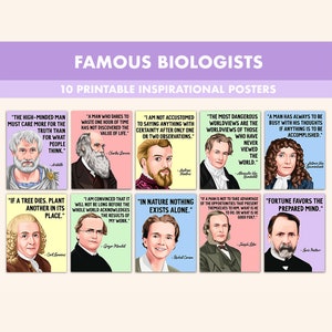 Famous Biologists Printable Posters || 10 Inspiration Biology Quote ...