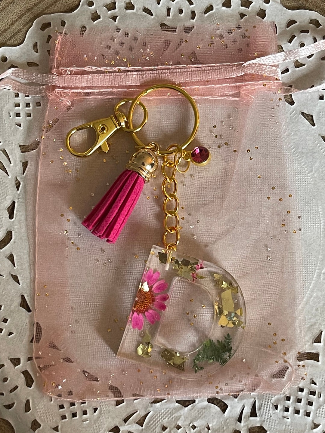 Letter D Key Ring or Bag Jewelry Made of High Quality Epoxy Resin With ...