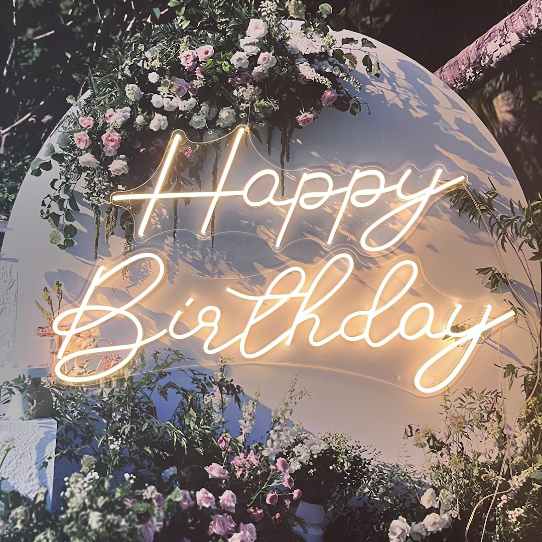 Neon Sign Custom | Happy Birthday Neon Sign | Neon Birthday Sign | Neon ...