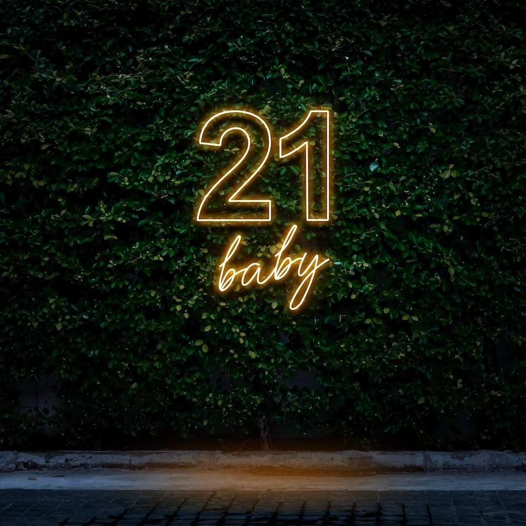 21 Baby Neon Sign |21st Happy Birthday Neon Sign | Neon Sign Custom ...