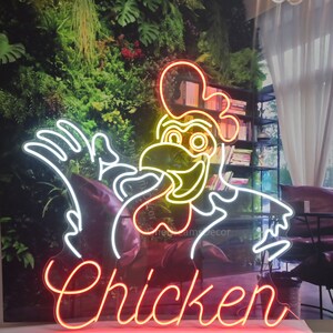 Chicken Neon Sign | Custom Neon Sign| Anime Neon Sign Wall Decor ...