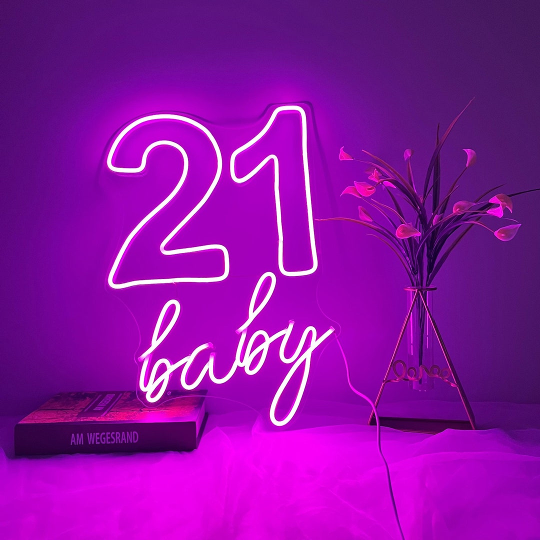 Custom Neon Sign | 21 Baby Neon Sign | Neon Sign Led | Neon Bar Sign ...