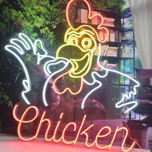 Chicken Neon Sign | Custom Neon Sign| Anime Neon Sign Wall Decor ...