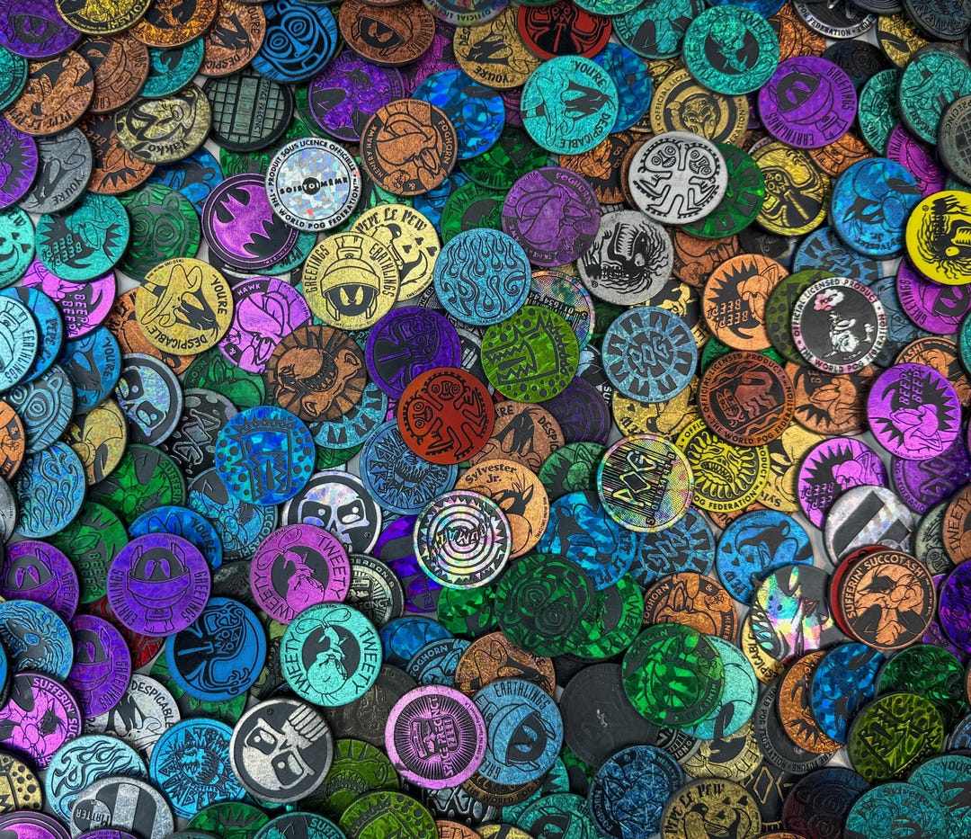 POGS Slammers Lot of 10 Original 90s Vintage Waddington POG Kinis ...