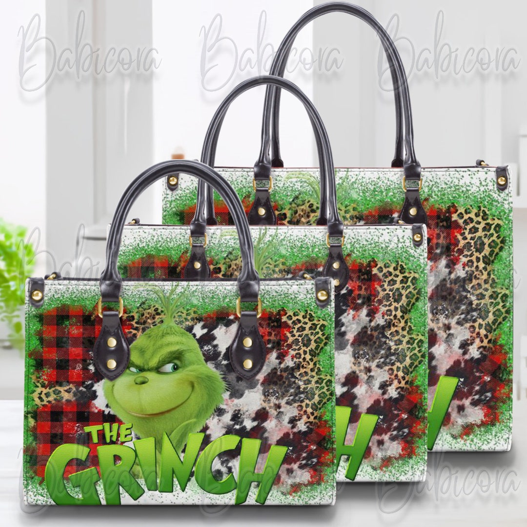 Grinch Christmas Leather Handbag Closed by Zipper & Wallet - Etsy Australia