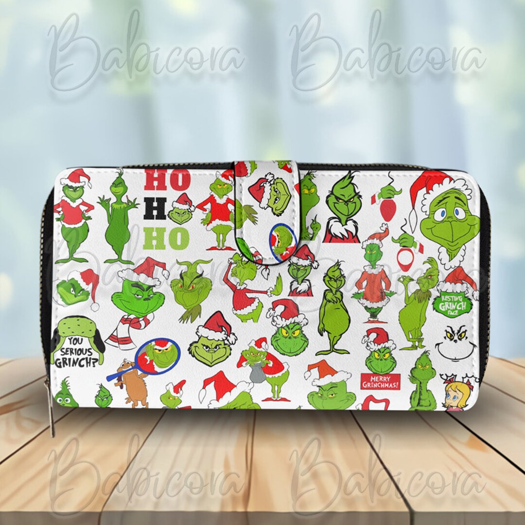 Grinch Christmas Leather Wallet, Grinchmas Purse, Grinch Long Wallet ...