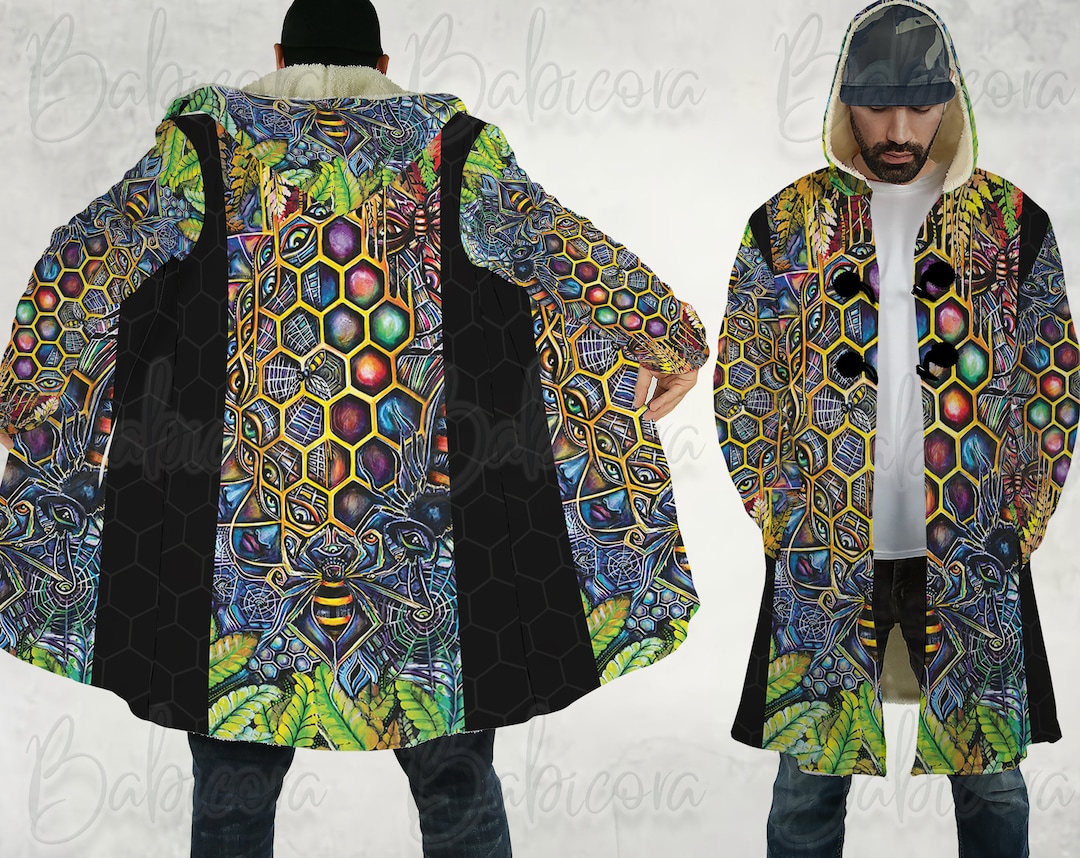 Intersect Hooded Cloak Festival Clothing Custom Dream Cloak Bee Hive ...