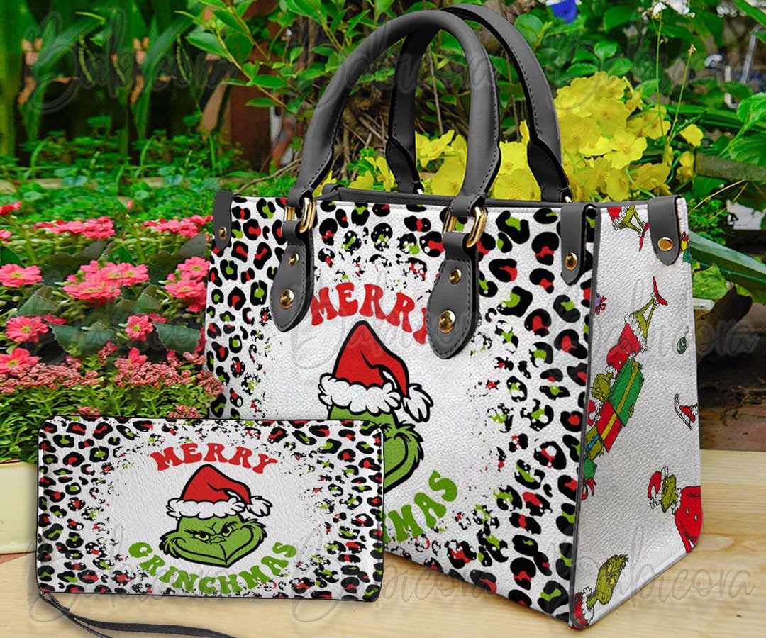Grinch Christmas Leather Bag & Wallet, Grinchmas Women Shoulder Bag ...