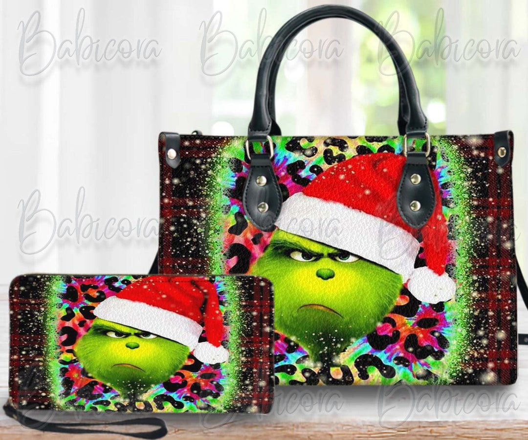 Grinch Christmas Leather Bag & Wallet, Grinchmas Women Shoulder Bag ...