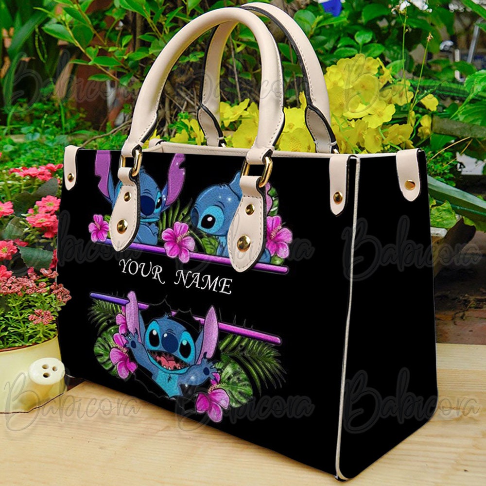 Custom Name Stitch Disney Bag, Lilo And Stitch Leather Handbag sold by ...