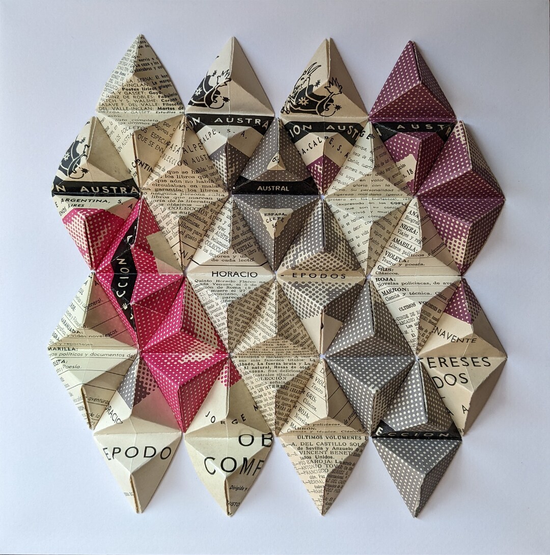 Vintage Origami Book Covers, Wall Art Made From Classic Spanish Novels ...