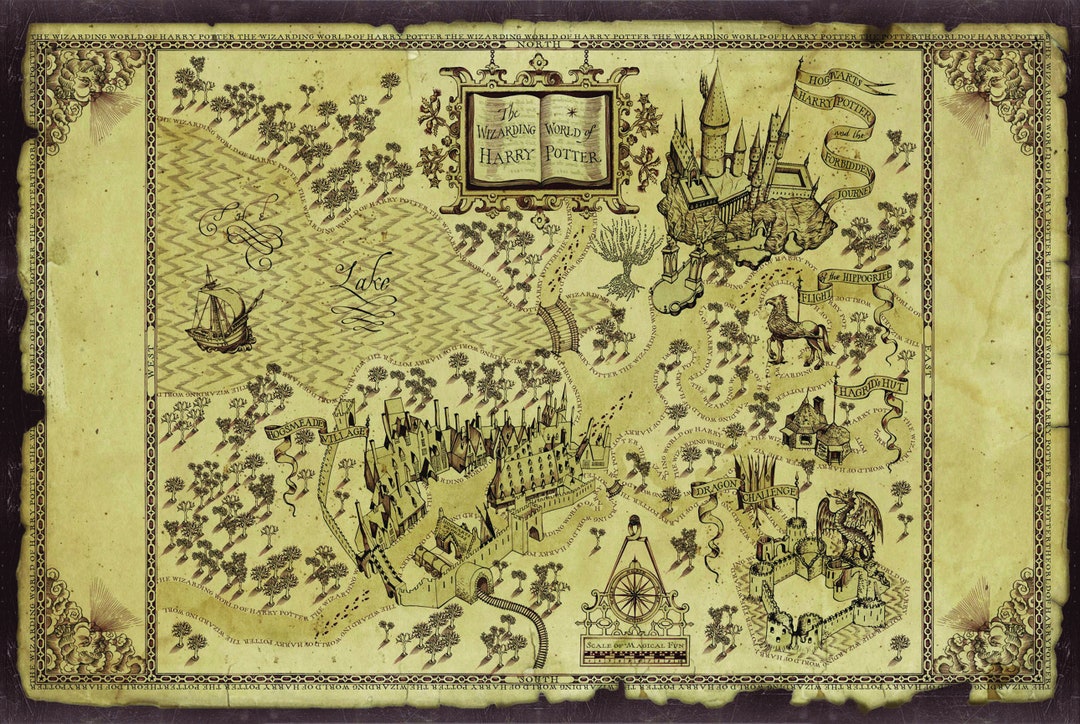 Wizarding World Magical Map Wall Mural - Etsy