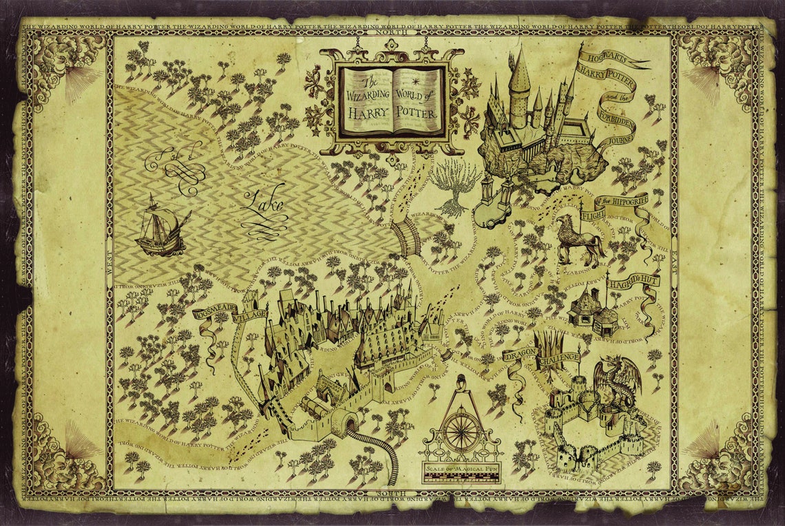 Wizarding World Magical Map Wall Mural - Etsy