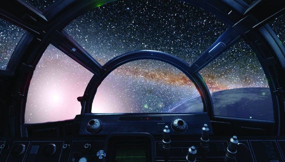 Millennium Falcon Cockpit View of Space 1 Wall Mural - Etsy