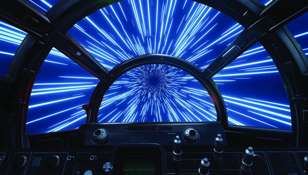 Millennium Falcon Cockpit Hyperspace Blue Wall Mural - Etsy