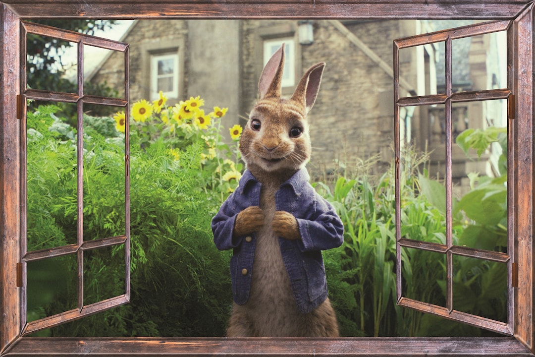 Window With a View Peter Rabbit Movie in the Garden Wall Mural - Etsy