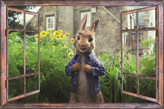 Window With a View Peter Rabbit Movie in the Garden Wall Mural - Etsy