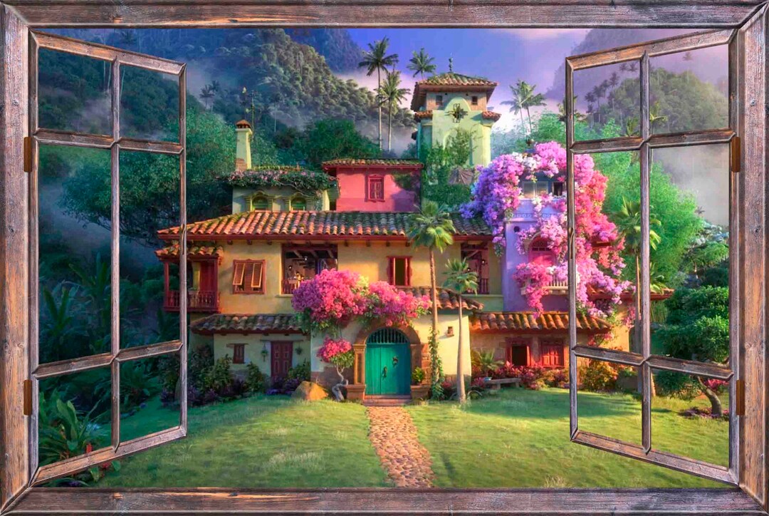 Window With a View Magical House Casa Madrigal Wall Mural Brown Frame ...