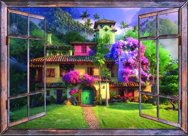 Window With a View Magical House Casa Madrigal Wall Mural Brown Frame ...