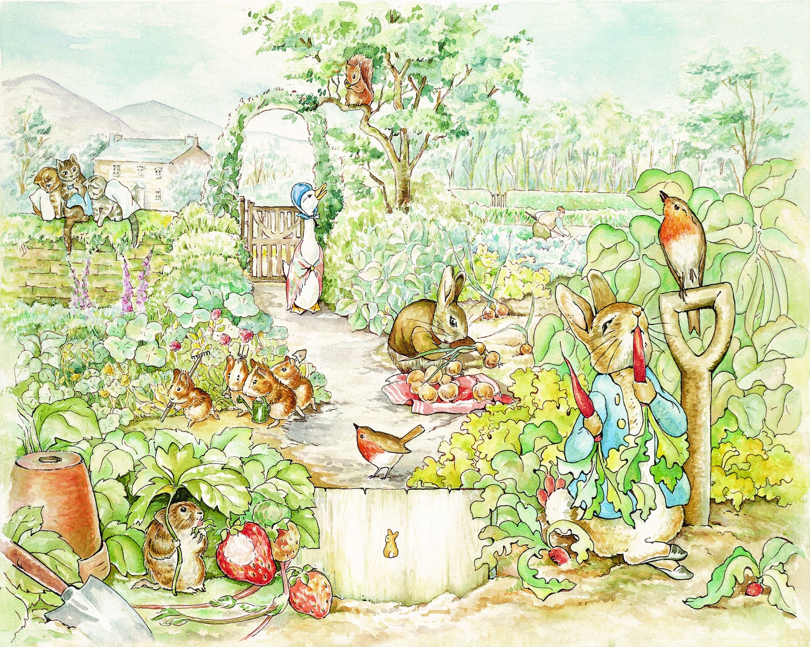 Wildlife Friends in the Garden Wall Mural - Etsy