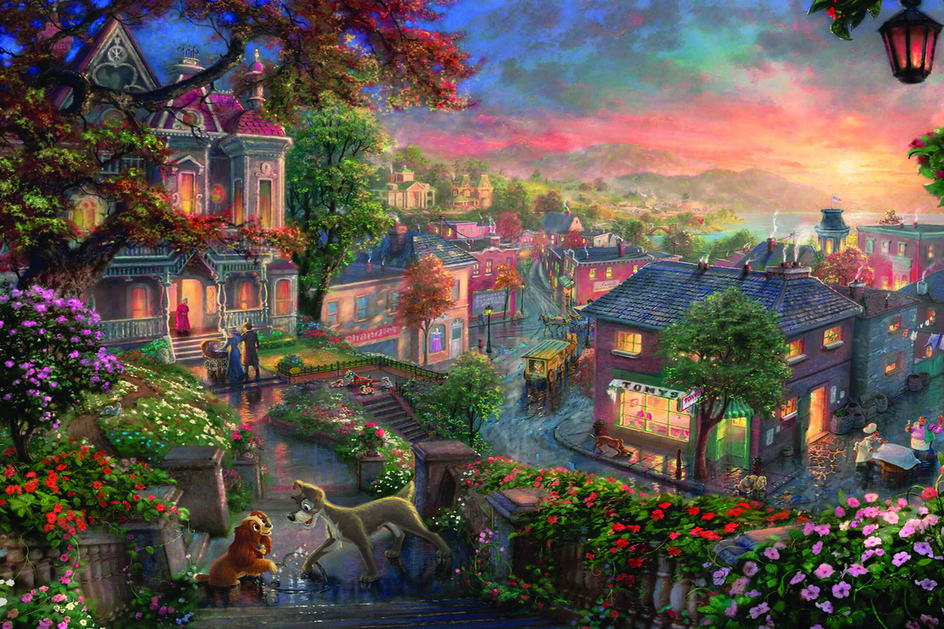 Lady and the Tramp Summer Evening Wall Mural - Etsy