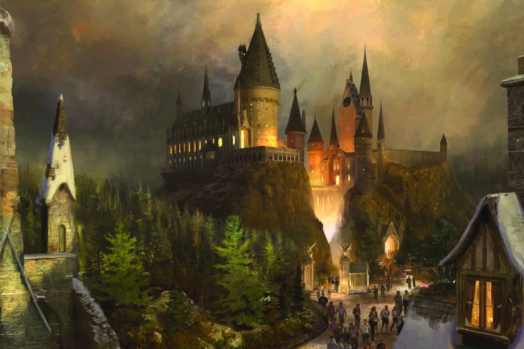 View of Magical School Castle Wall Mural - Etsy