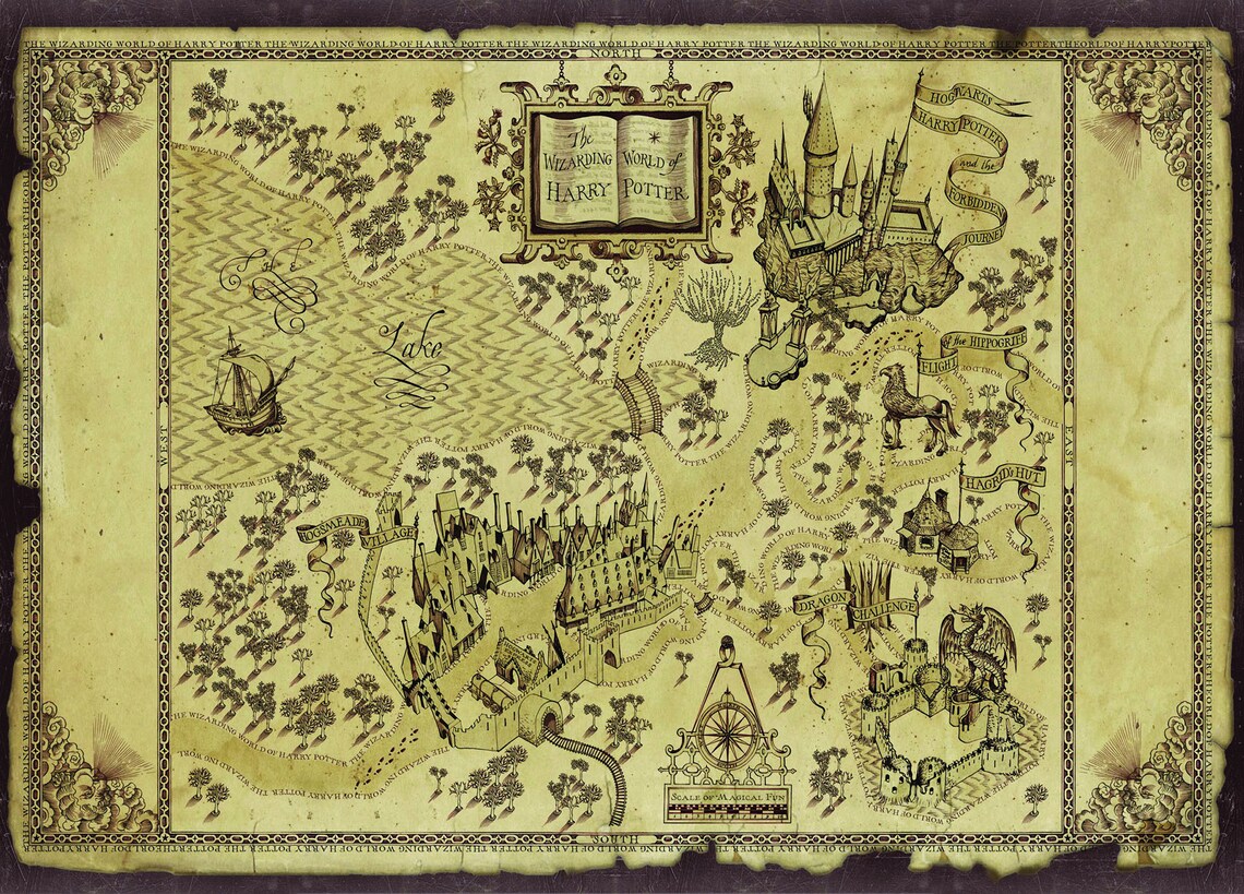 Wizarding World Magical Map Wall Mural - Etsy