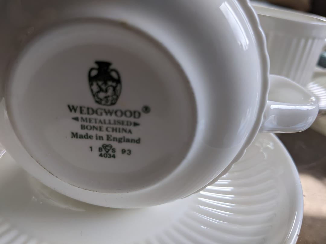 Wedgewood Bone China Small Cups and Saucers X4 - Etsy
