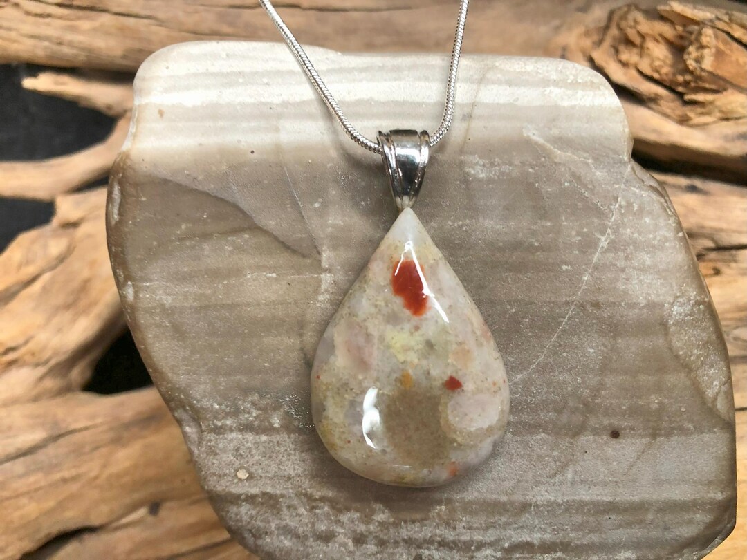 Crocodile Tear Pudding Stone Necklace, Handcrafted Artesian Stone ...