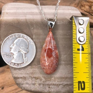 Extremely Rare Petite RED Pudding Stone Teardrop Necklace strawberry ...