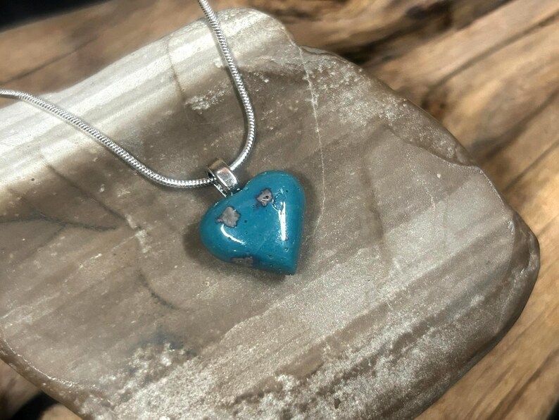Petite Leland Blue Stone Heart Necklace – Handcrafted Michigan Jewelry ...