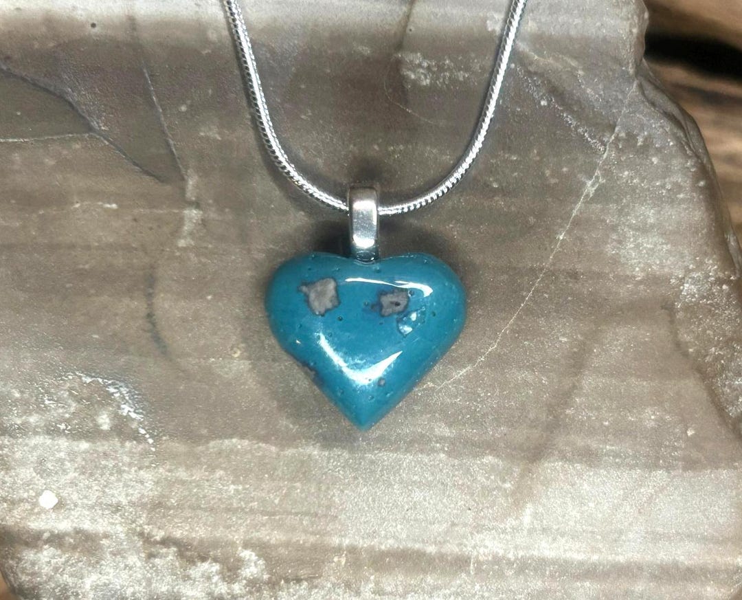 Petite Leland Blue Stone Heart Necklace – Handcrafted Michigan Jewelry ...